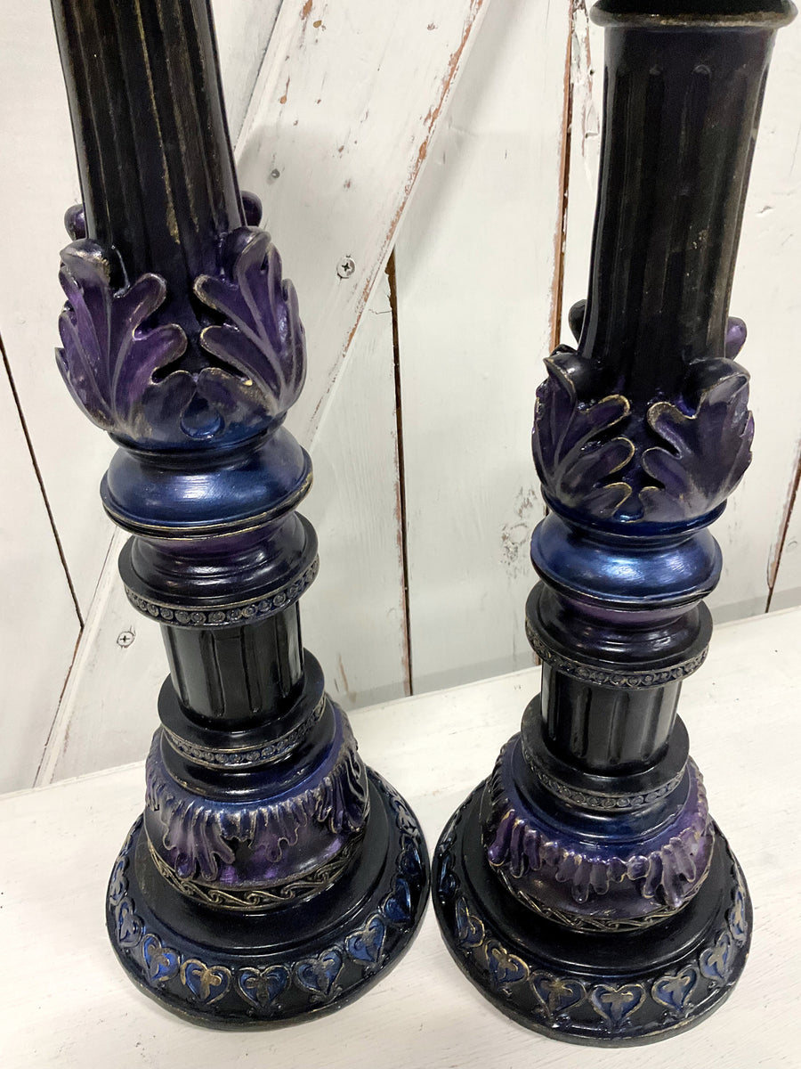 Metallic look Candlestick pair – Queen Bee Creations Home