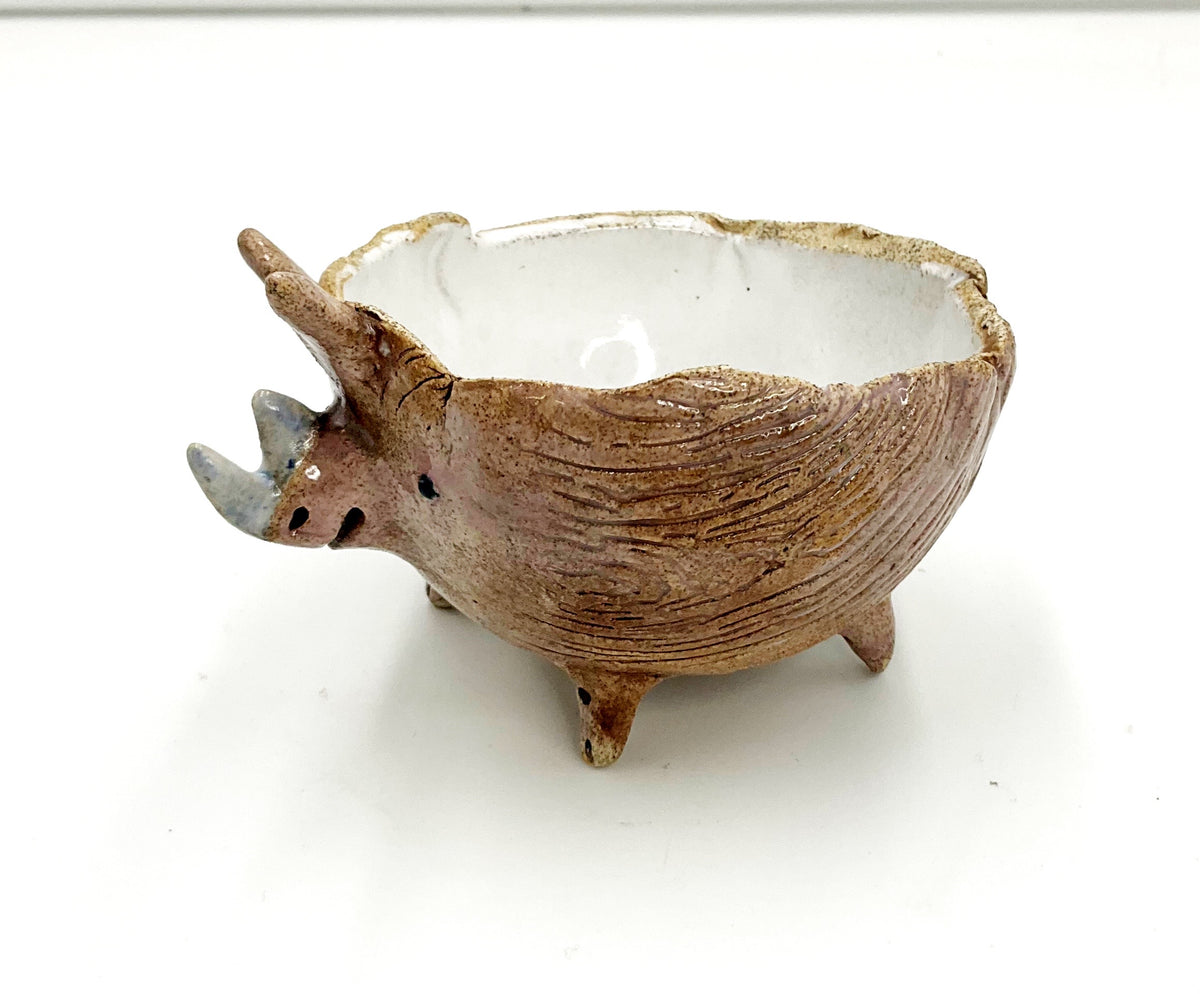 Rhino Pottery Dish – Queen Bee Creations Home