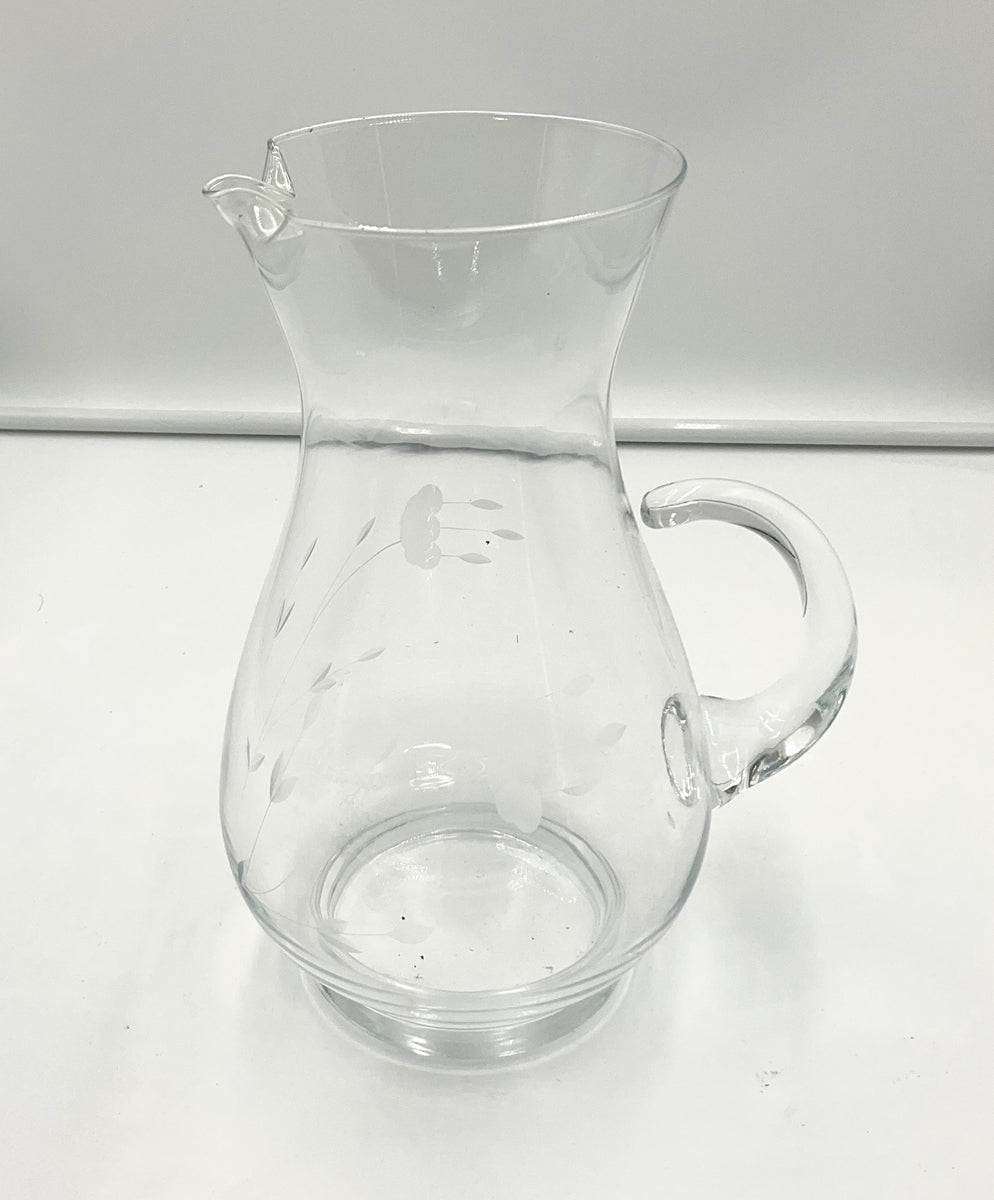 Etched Glass Pitcher – Queen Bee Creations Home