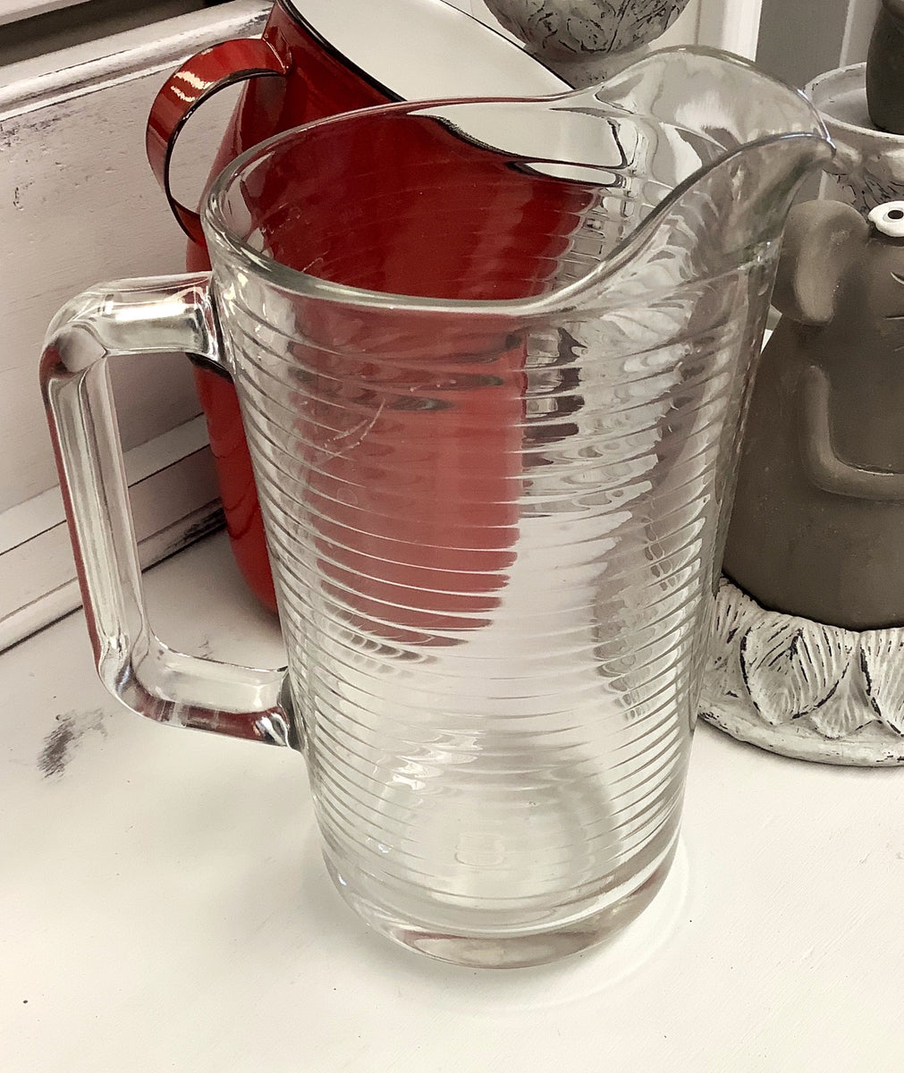 Ridged Glass Pitcher – Queen Bee Creations Home