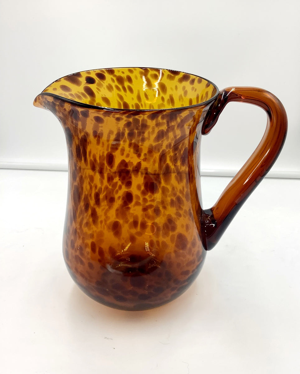 Tortoise Shell Glass Pitcher – Queen Bee Creations Home