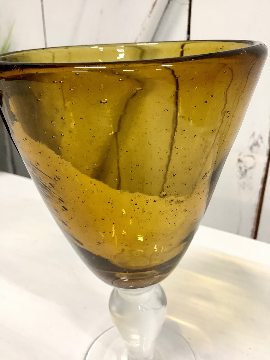 Hand blown Amber Glass Goblets – Queen Bee Creations Home